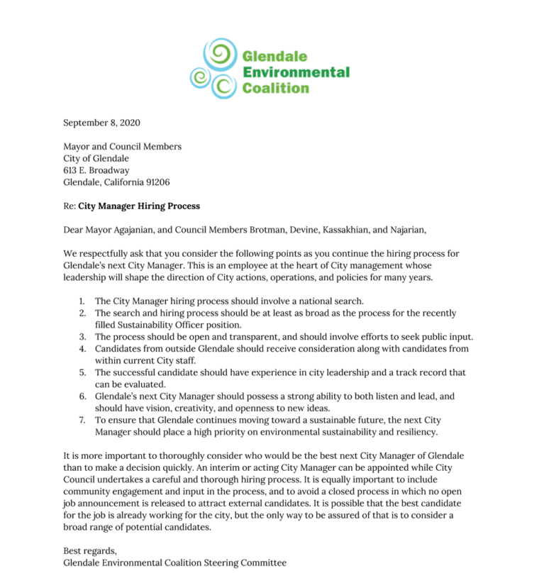 GEC Submits Letter RE: City Manager Hiring Process - Glendale ...
